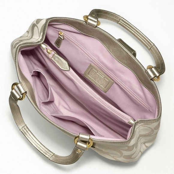 Coach | Bags | New Coach Soho Signature Metallic Carryall Purse Bag ...